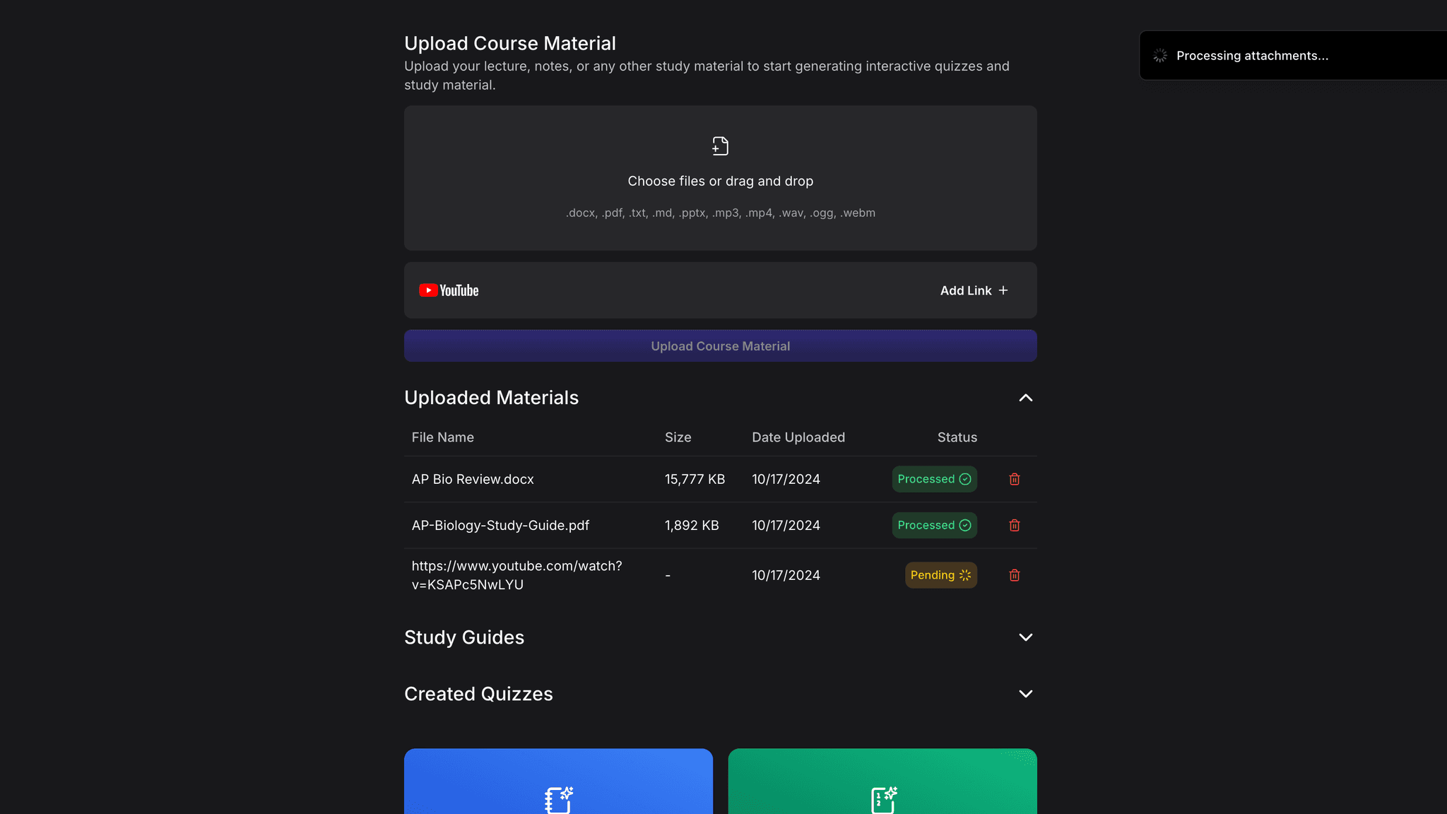 StudySim | AI-Powered Study Guides & Quiz Generator